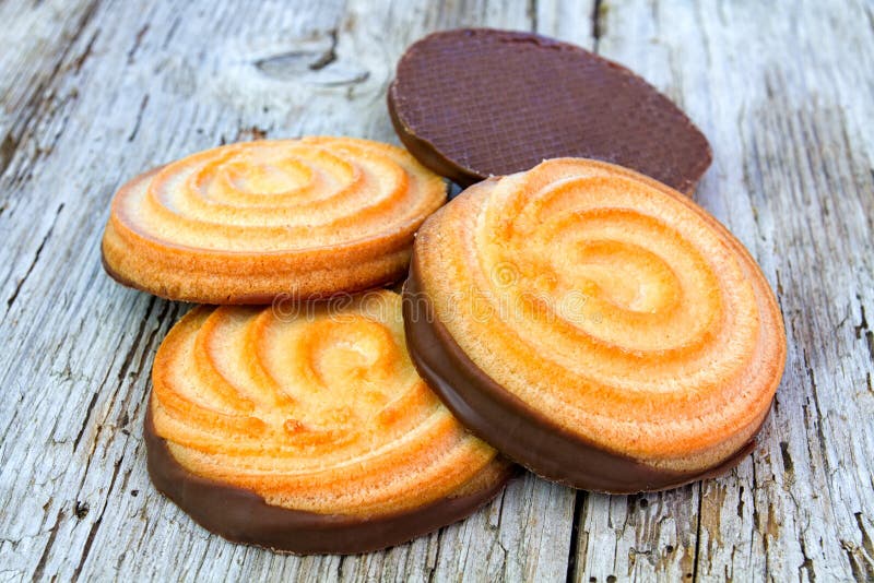 Cookies Dos Sprits Do Chocolate Foto de Stock - Imagem de sobremesa ...