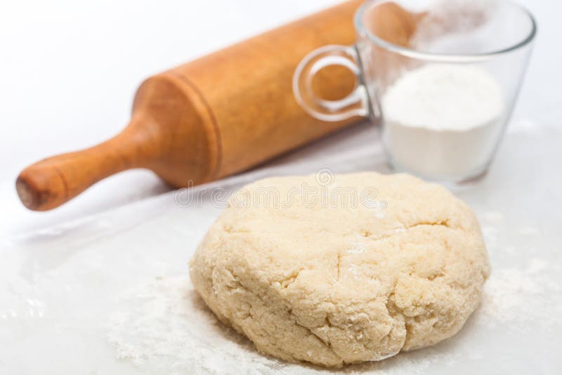 Cookies Dough and Rolling Pin Stock Photo - Image of dessert, recipe ...