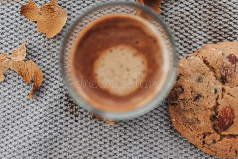 Cookies and Espresso Coffee Served for Break Time. Stock Photo - Image ...