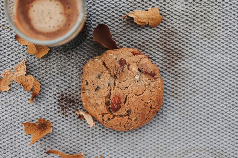Cookies and Espresso Coffee Served for Break Time. Stock Photo - Image ...