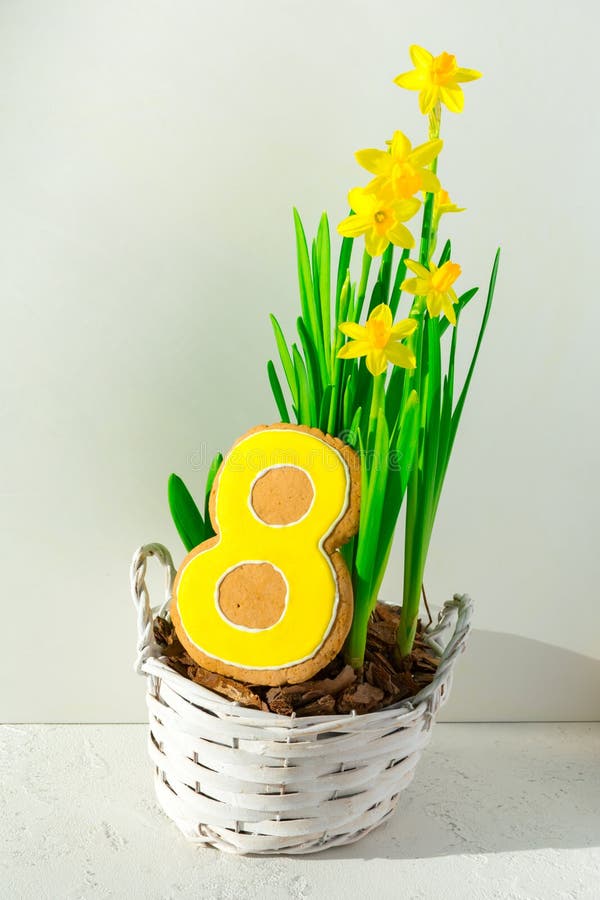 Cookies in the Form of a Figure Eight on a Background of Yellow ...