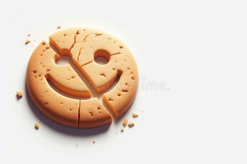 Cookies in the Form of a Smiley Face Broken into Pieces. Space for Text ...