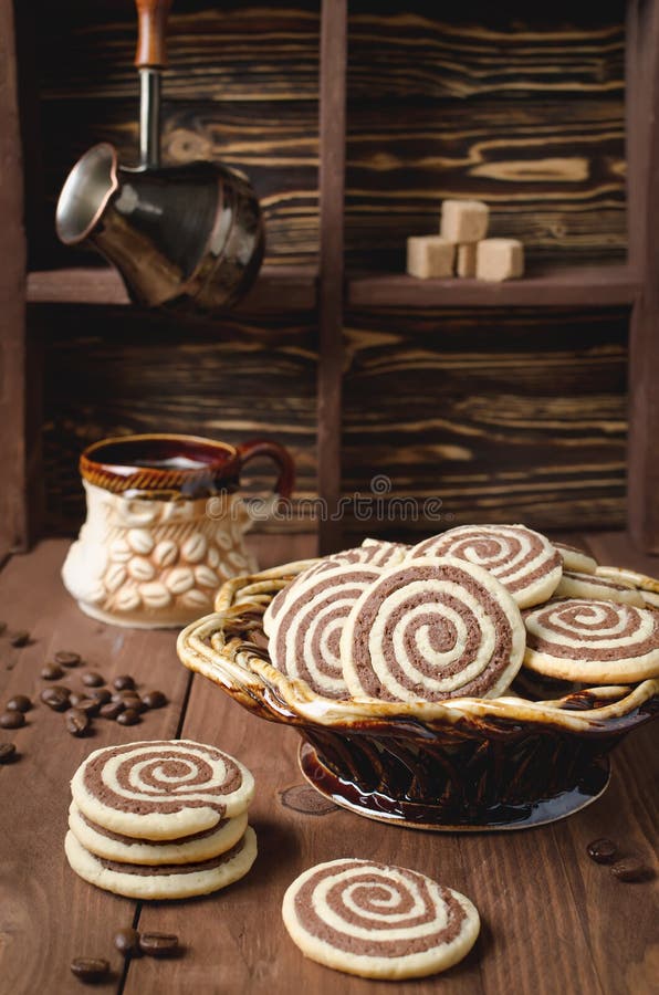 Cookies in the Form of a Spiral in a Festive Basket Stock Photo - Image ...