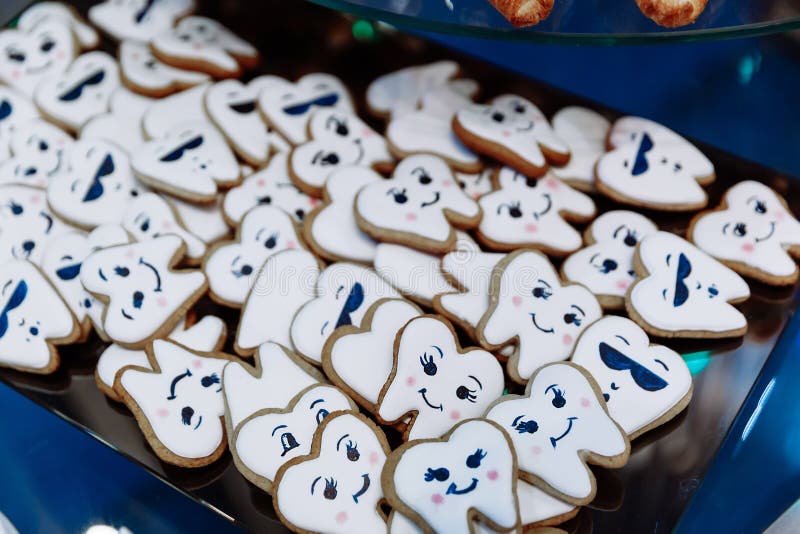 Cookies in the Form of Teeth. Stock Photo - Image of colorful, desserts ...