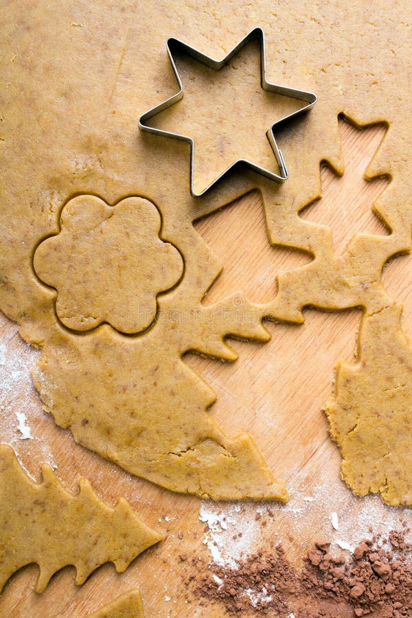 Cookies Forms and Gingerbread Dough Stock Image - Image of baking ...