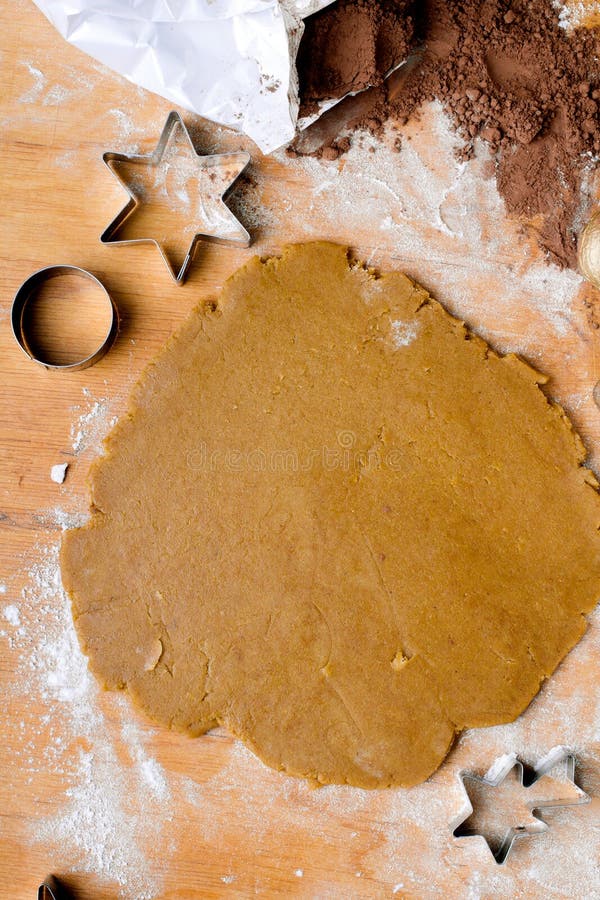 Cookies Forms and Gingerbread Dough Stock Image - Image of bake ...