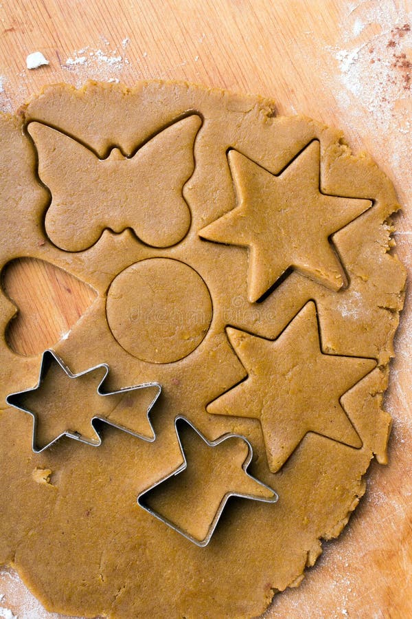 Cookies Forms and Gingerbread Dough Stock Image - Image of baking ...