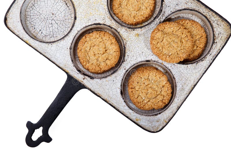 Cookies in a frying pan. stock photo. Image of protein - 86257486