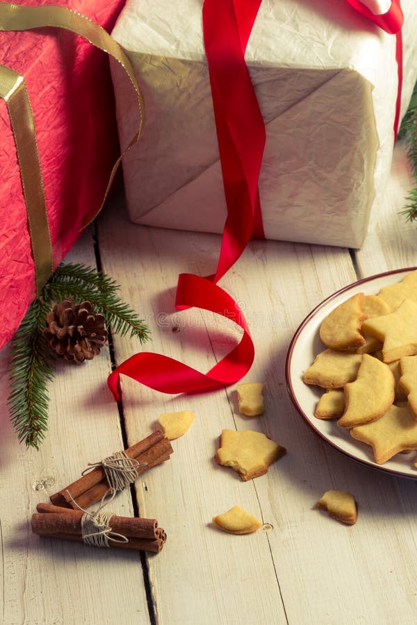 Cookies and Gifts at Christmas Time Stock Photo - Image of cookies ...