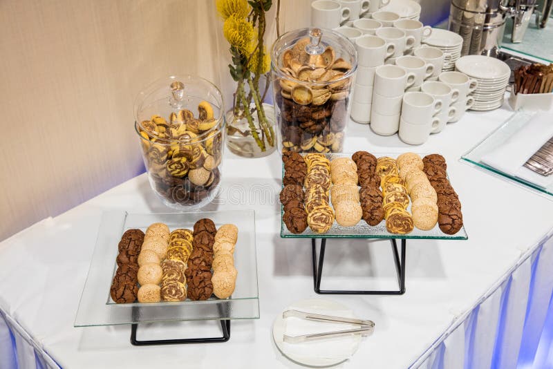 Cookies on a glass tray stock image. Image of table, meeting - 83223055