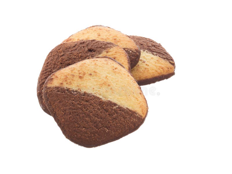 Cookies with Half Chocolate Stock Photo - Image of pile, temptation ...