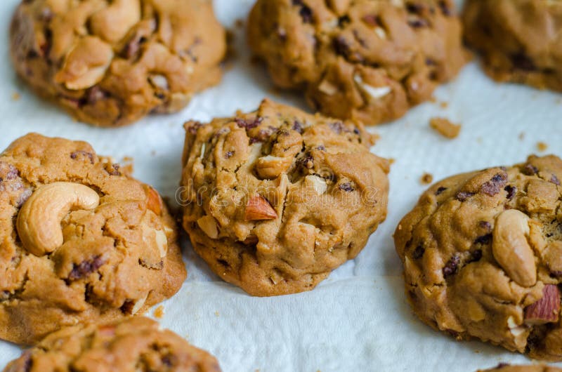 Cookies from Hold Grain Lay on Snack Tray Out from Oven Stock Photo ...