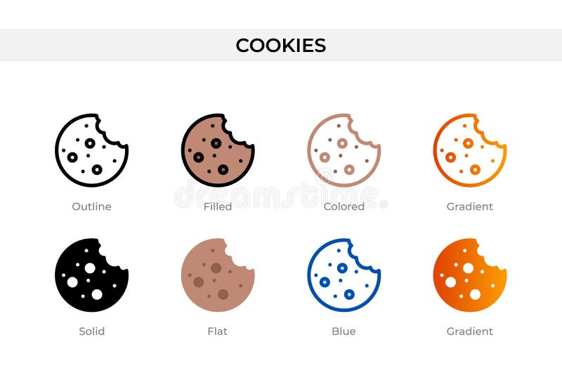 Cookies Icon in Different Style. Cookies Vector Icons Designed in ...