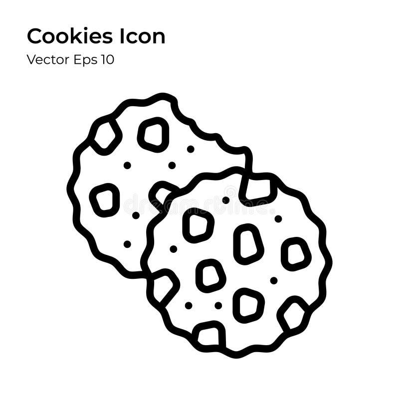 Cookies Icon in Line Style. Cookies Line Illustration Stock Vector ...