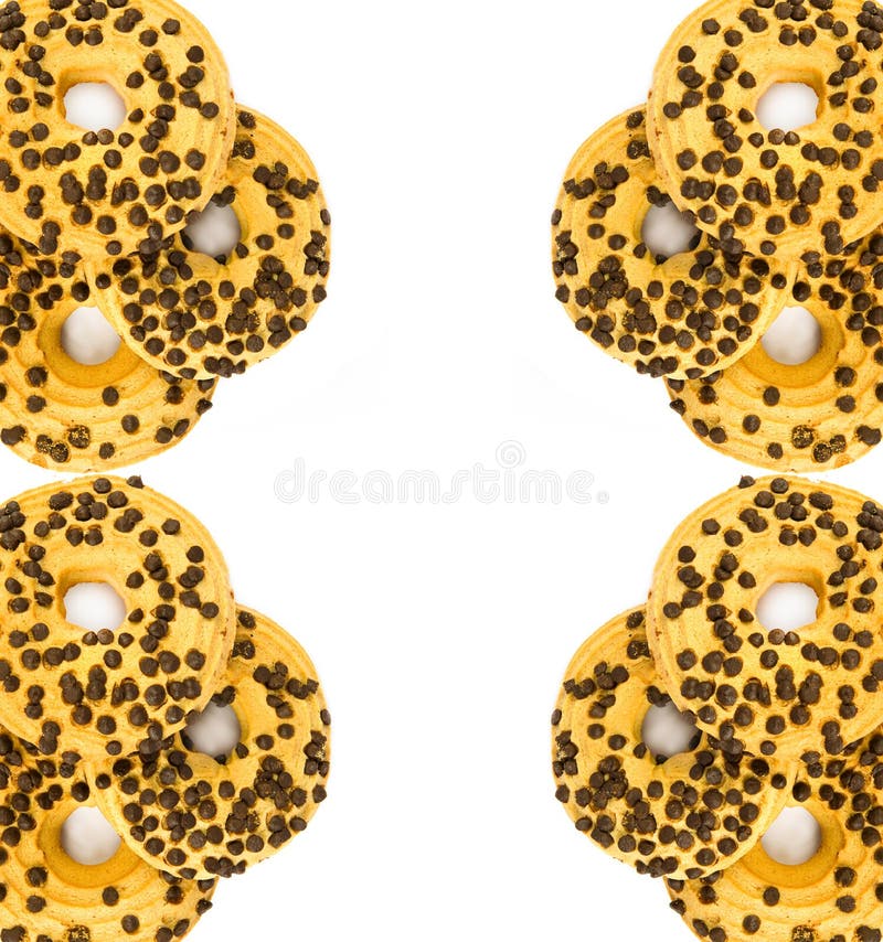 Cookies Isolated on a White . Collage. Free Space for Text Stock Image ...