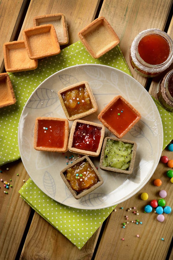 Cookies with Jam and Assorted Flavors Stock Photo - Image of dessert ...