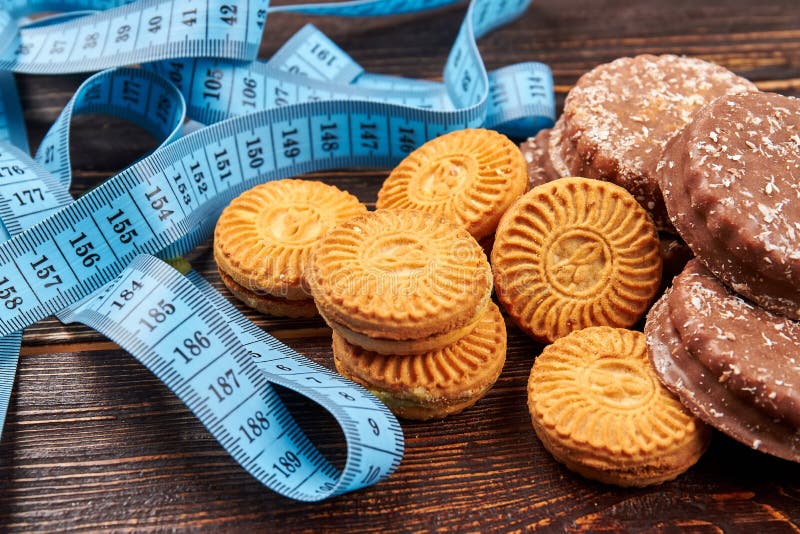 Cookies and Measuring Tape. Stock Photo - Image of disease, figure ...