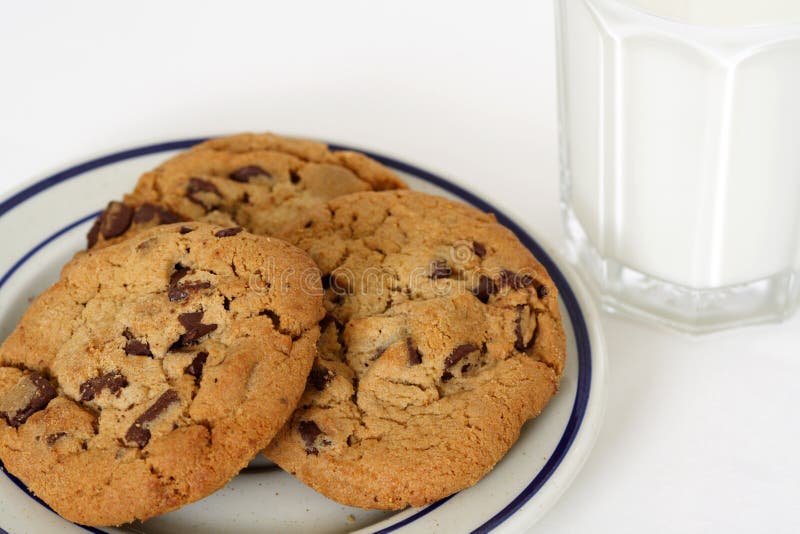 Cookies with milk stock image. Image of chip, food, milk - 16974343