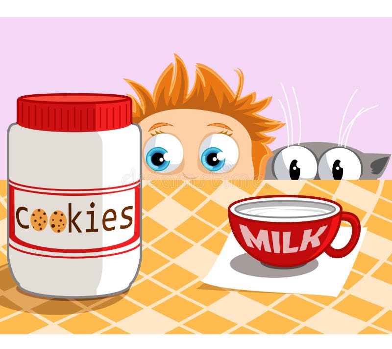 Kids Stealing Cookies stock illustration. Illustration of cartoons ...