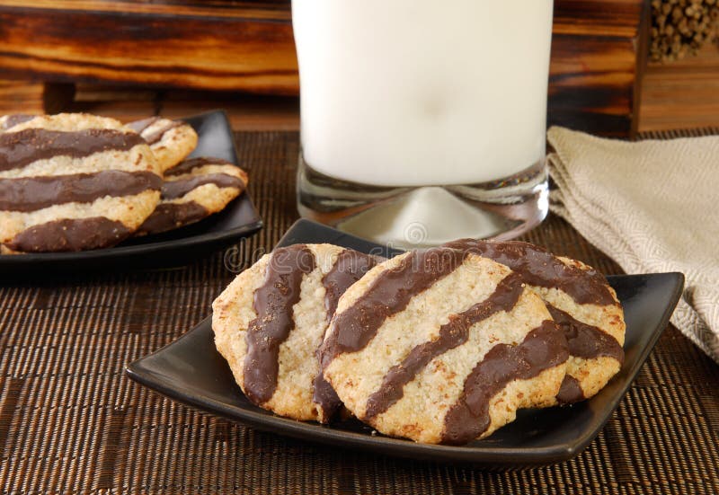 Cookies and Milk Bedtime Snack Stock Photo - Image of oatmeal, plate ...