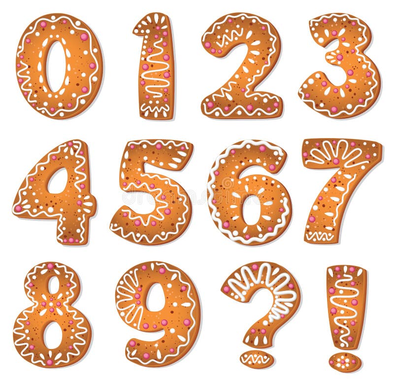 Cookies Numbers and Symbols Stock Vector - Illustration of sweet ...