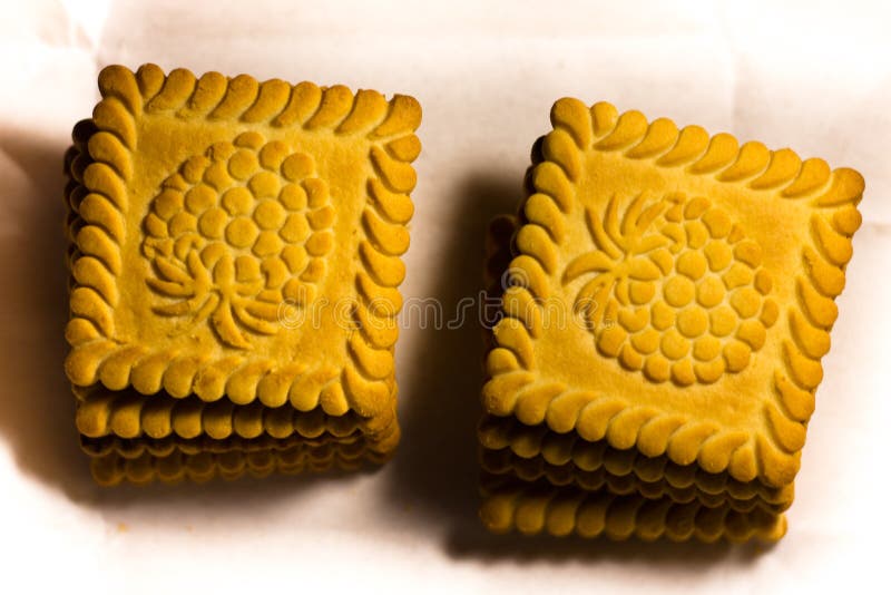 Cookies with a Pattern on the Table. Copy Space, Top View, Flat Lay ...