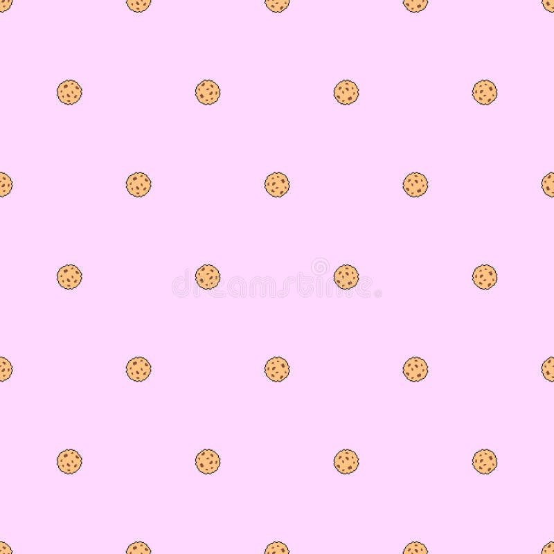 Cookies Pixel Art Pattern Seamless. 8 Bit Food Background Stock Vector ...
