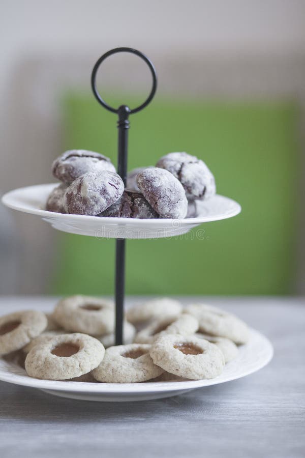 Cookies on plate stock photo. Image of chocolate, sweet - 77342130