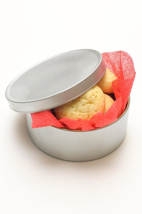 Cookies in a round box stock photo. Image of cookies - 12892636