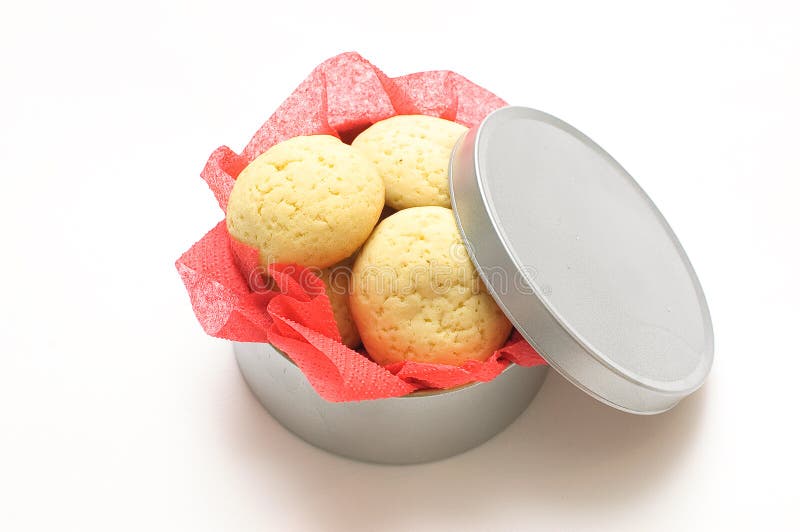 Cookies in a round box stock photo. Image of paper, love - 12896410