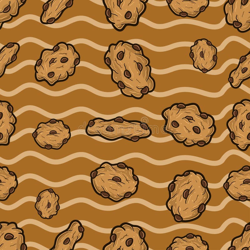 Cookies Seamless Pattern in Cartoon Style. Perfect for Background ...