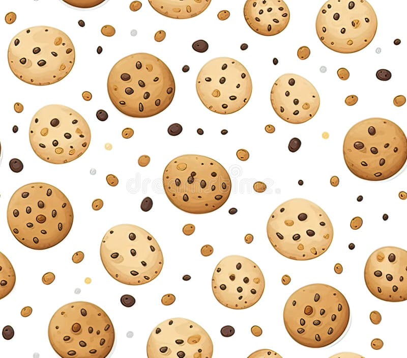 Cookies Seamless Pattern, Fabric PAttern on White Bakground, Generative ...