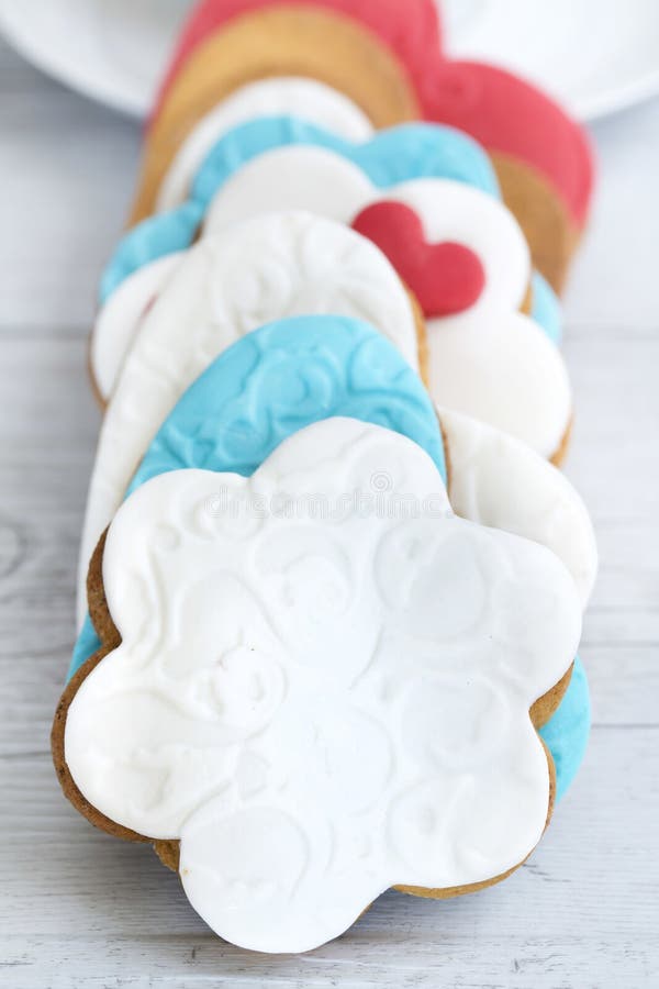Cookies stock image. Image of heart, flowers, range, pastry - 39196185