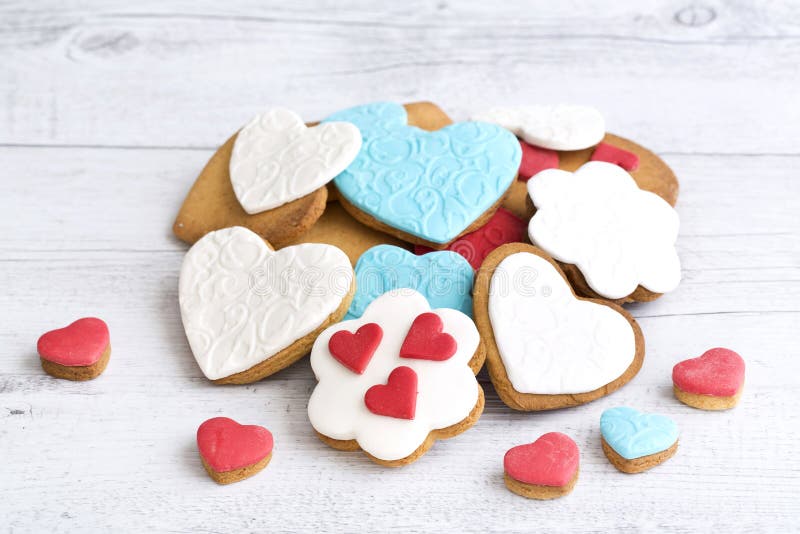 Cookies stock image. Image of heart, flowers, range, pastry - 39196185