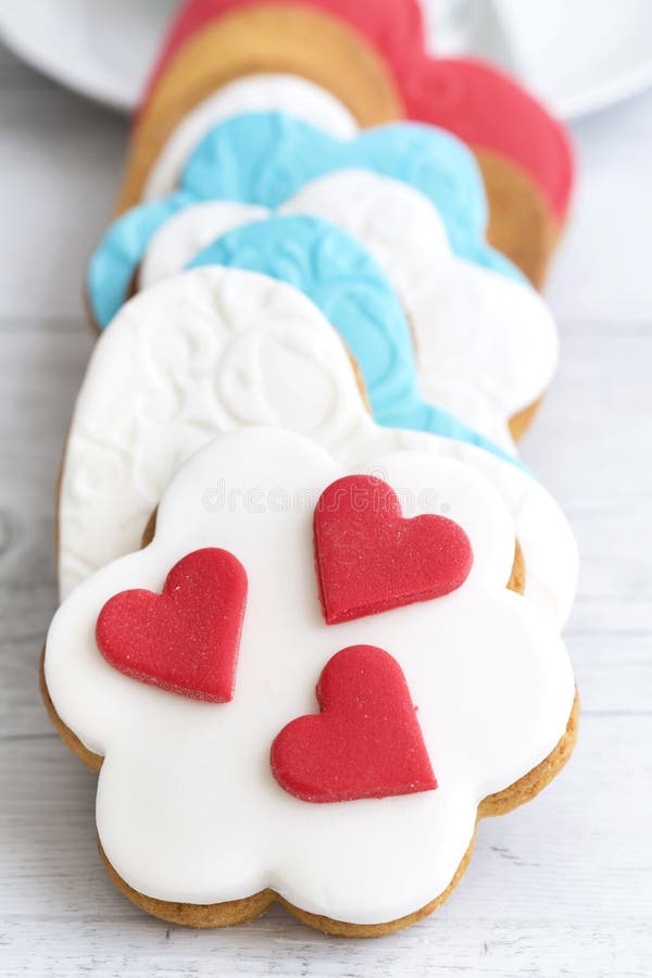 Cookies stock image. Image of heart, flowers, range, pastry - 39196185