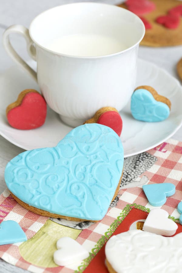 Cookies stock image. Image of heart, flowers, range, pastry - 39196185