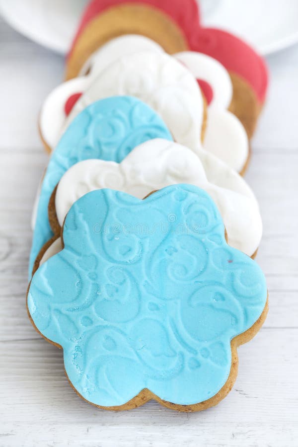 Cookies stock image. Image of heart, flowers, range, pastry - 39196185