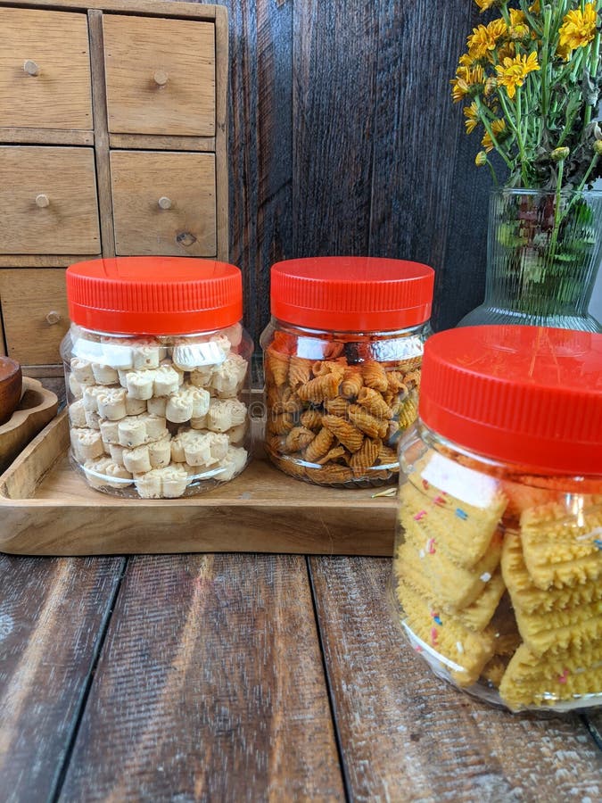 Cookies and Snacks during Eid or Hari Raya Stock Image - Image of meat ...