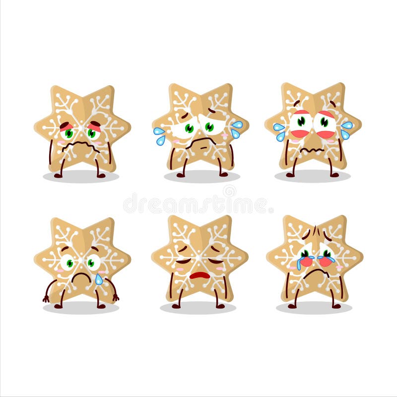 Cookies Snow Cartoon Character with Sad Expression Stock Vector ...