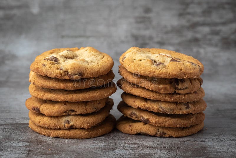 Cookies Stacked with a Neutral Colored Background Stock Photo - Image ...