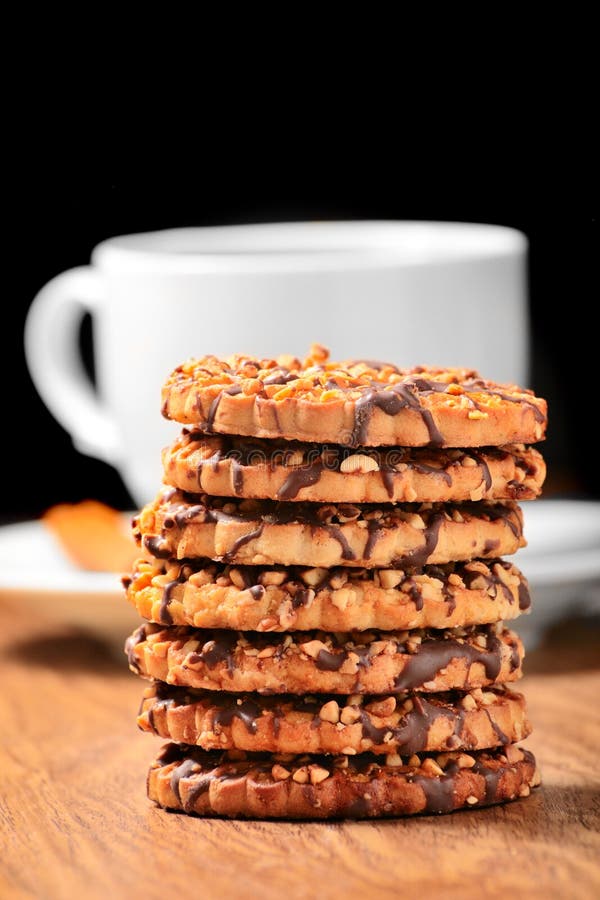 Cookies with tea stock photo. Image of spice, brown, oatmeal - 23061374