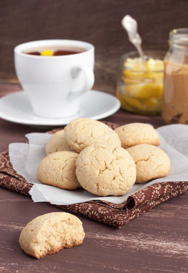 Cookies with tea stock photo. Image of morning, peanut - 30053566