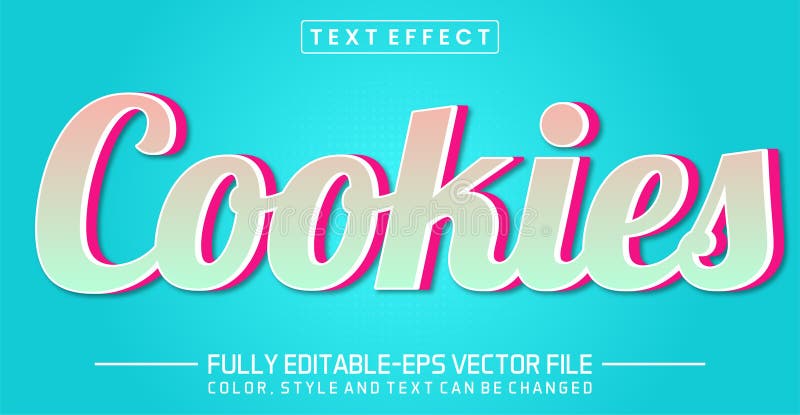 Cookies Text Editable Style Effect. Colorful Text Theme Stock Vector ...