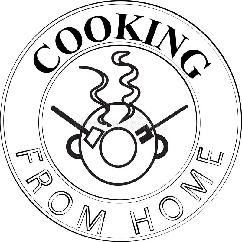 Cooking from Home Sign and Stamp Stock Vector - Illustration of ...