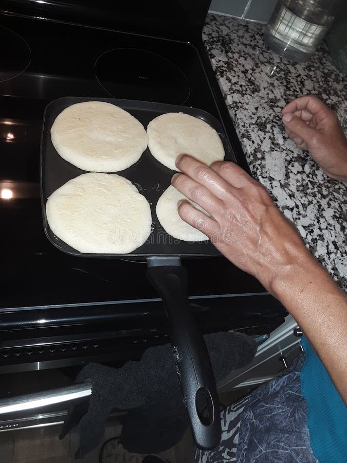 Cooking Arepas stock photo. Image of dinner, food, grilled - 177028310
