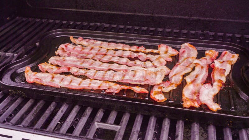 Cooking bacon stock photo. Image of bacon, food, greasy - 261395936