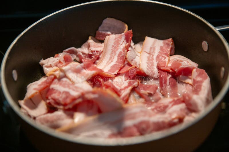 Cooking Bacon on a Stove Top Stock Image - Image of bacon, delicious ...