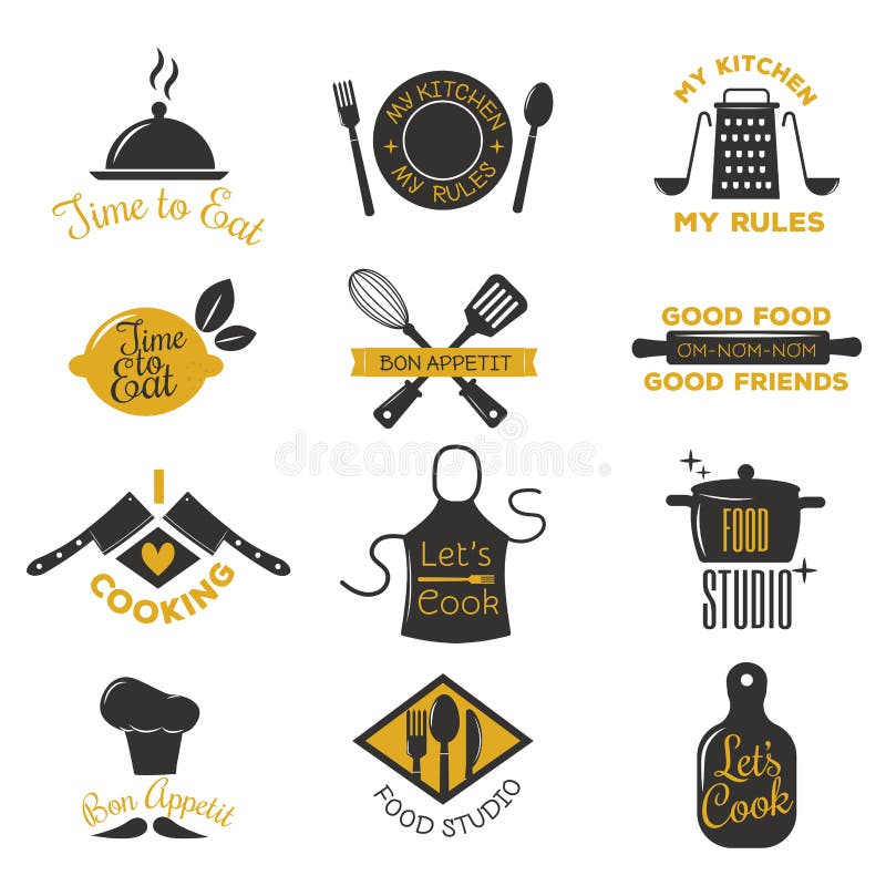 Cooking Badge Vector Illustration. Stock Vector - Illustration of ...