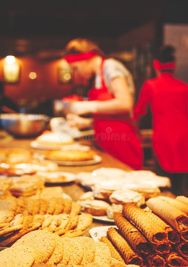 Cooking of Baking in the Bakery Cafe Stock Image - Image of consumerism ...
