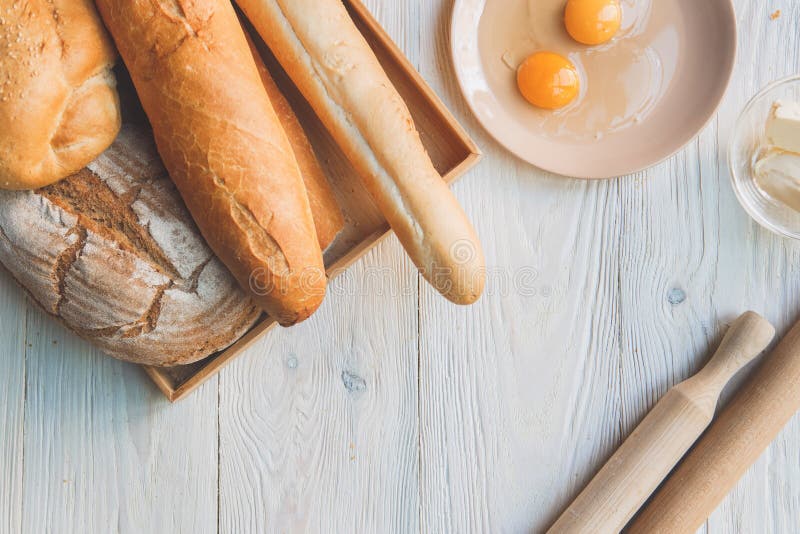 Cooking Baking Ingredients Isolated on Table Stock Photo - Image of ...